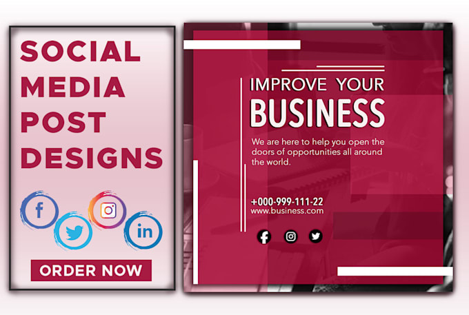 Design pro level digital printable poster post banner ads for social ...