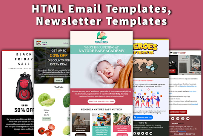 Design a responsive html email template or newsletter by Beatxcoders ...