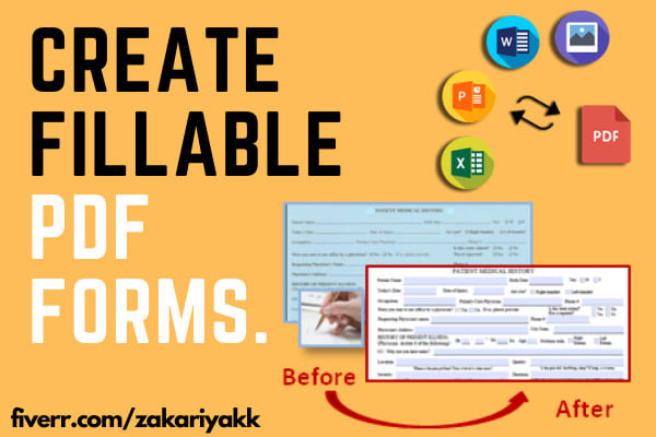 Create professional fillable pdf forms by Zakariyakk | Fiverr