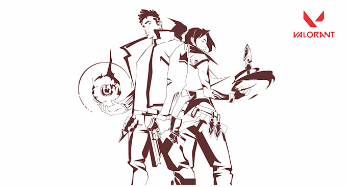 Draw line art character from your favorite game by Arphymustaqim | Fiverr