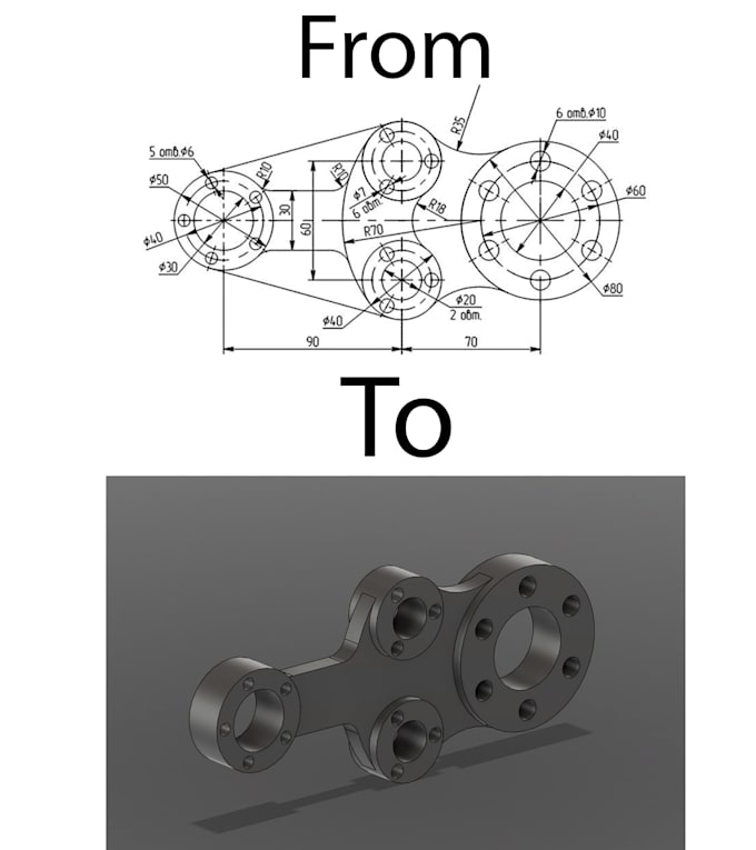 Design 2d 3d part drawing and convert pdf, sketch or image to autocad ...