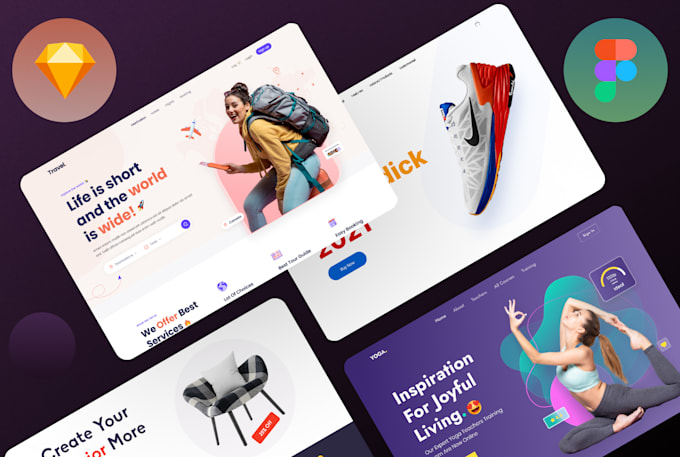 Do ui ux design responsive web, landing page, dashboard, wireframe, prototype by Megastudio830 ...