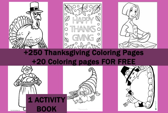 Send 250 thanksgiving coloring pages by Imanmimi | Fiverr