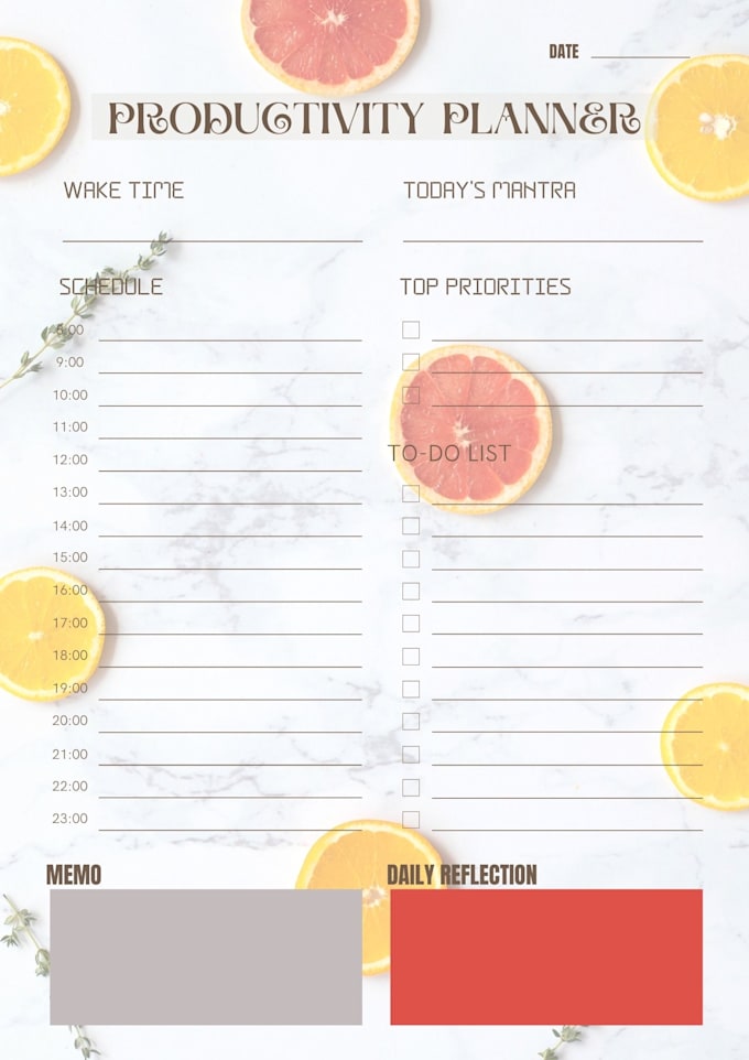 Design daily, printable custom editable planner and journal, tracker ...