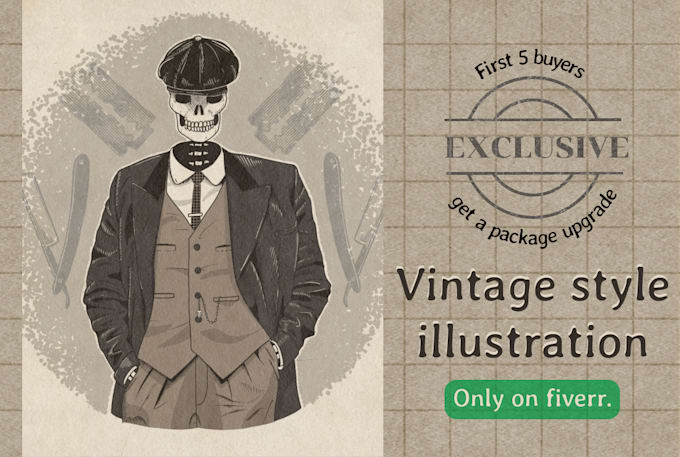 Create a digital illustration in a vintage retro style by Aurabravo13 ...