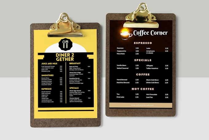 Design menu card,bifold, trifold brochure, flyer, food menu, by Kishuu ...