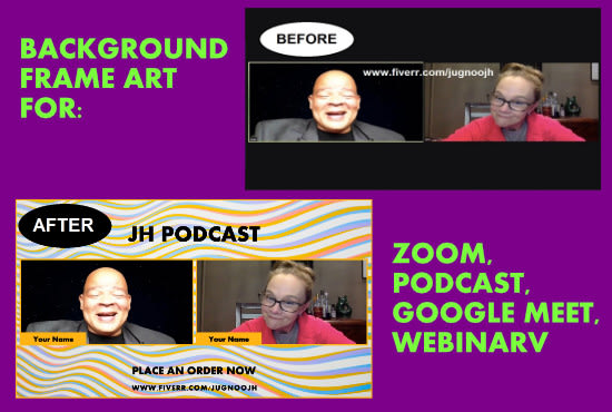 Design overlay background frame art for podcast and zoom videos by ...