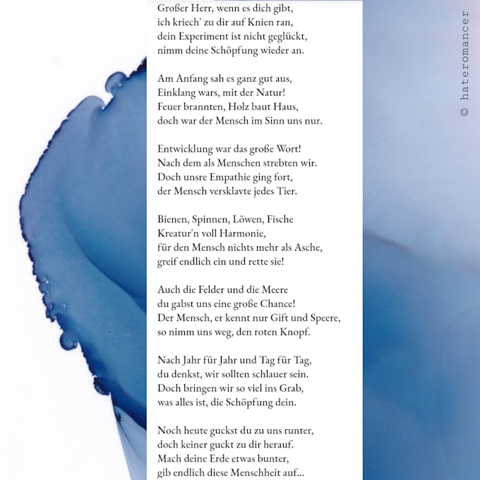 Write the best german poems for you by Hateromancer | Fiverr