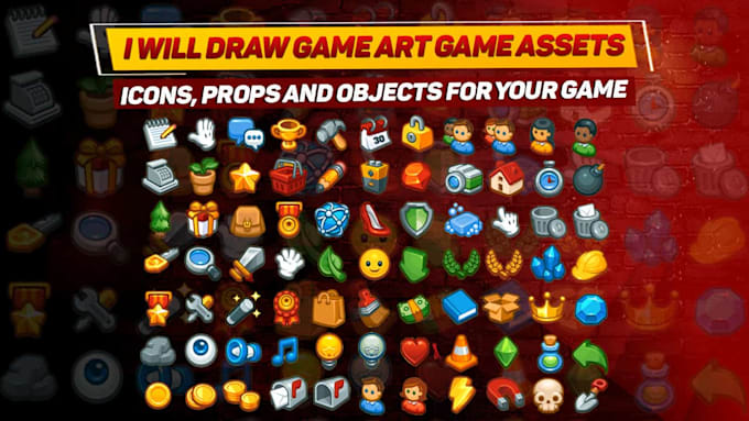 Draw game assets, icons, props, and objects for game art by ...