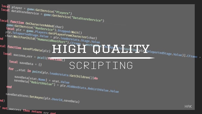 Make high quality scripts for your roblox game by Hakthedesigner | Fiverr