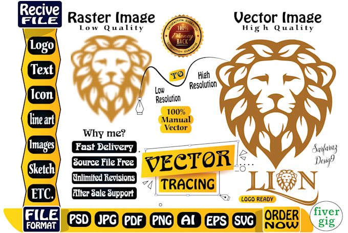 Convert your logo, fonts, icon, line art to vector tracing by ...