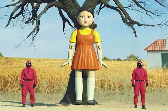 Make your still photo sing squid game giant doll mugunghwa song or meme ...