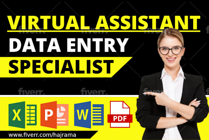 Be your effective va, and data entry specialist by Hajrama | Fiverr