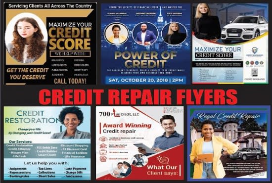 Design unique beautiful credit repair flyers and credit score flyers by ...