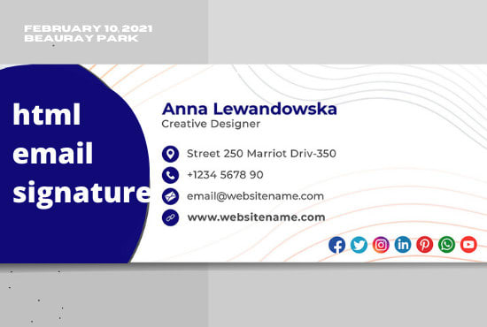 Design professional clickable html email signature by Iftikharbacha | Fiverr