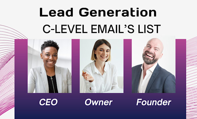 Make email list by job titles, ceo, owner, founder, c level by ...