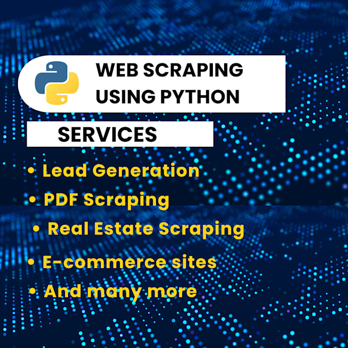 Do python web scraping, data scraping, data mining, web scraper by Munir3434 | Fiverr