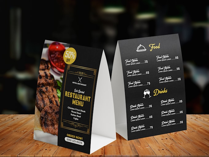 Create restaurant menu card,flyers and banner by Amnayahya123 | Fiverr