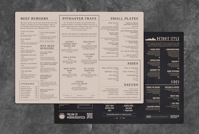 Design a bespoke menu inline with your brand by Dannykasher | Fiverr