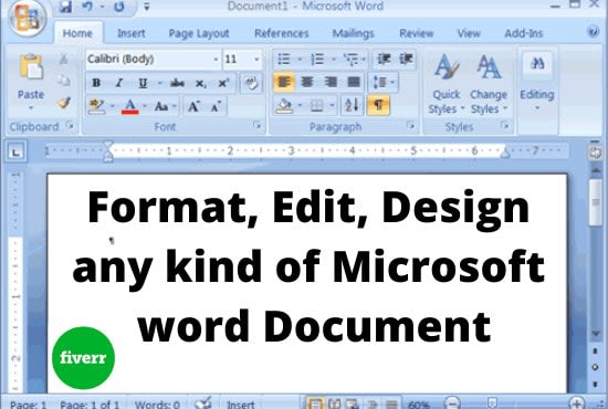 Edit, redesign word document to your requirement by Shamaafroz669 | Fiverr