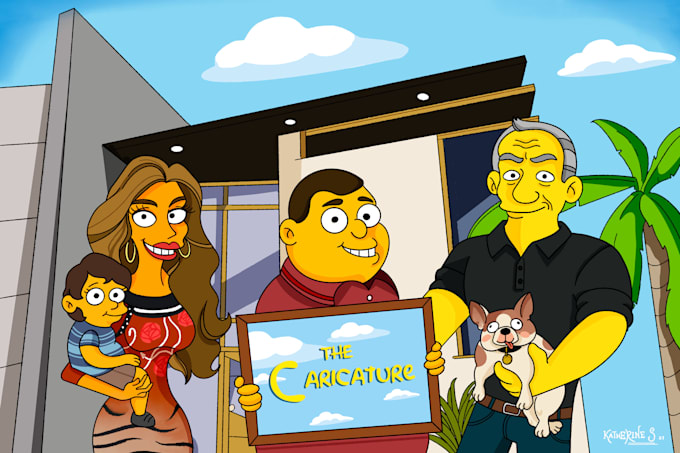 Draw a high quality custom simpsons style portrait for you by Katkat99 ...