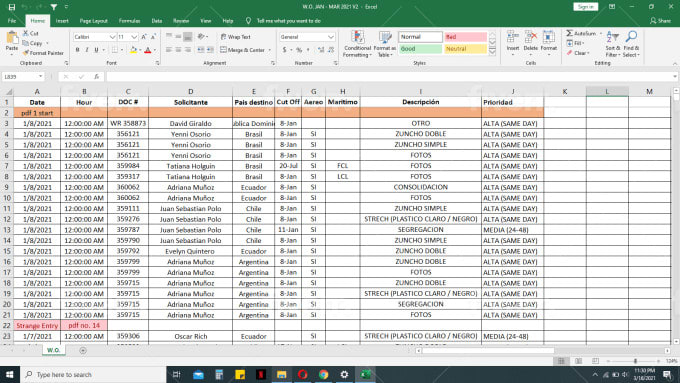 Data entry typing work by Muhammadrame | Fiverr