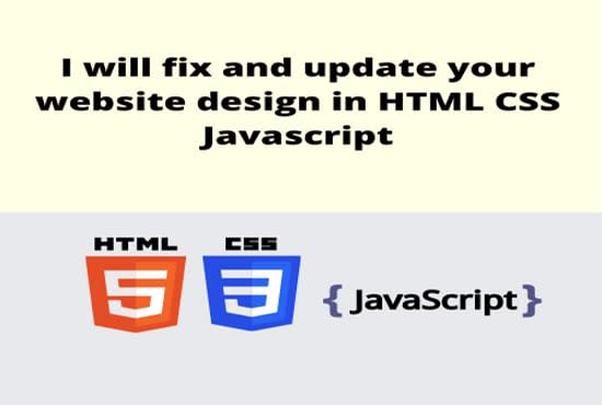 Fix and update your website design in html css javascript by Rlevee ...