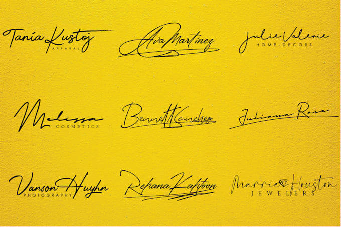 Design luxury handwritten, scripted signature logo by Emiicreation | Fiverr