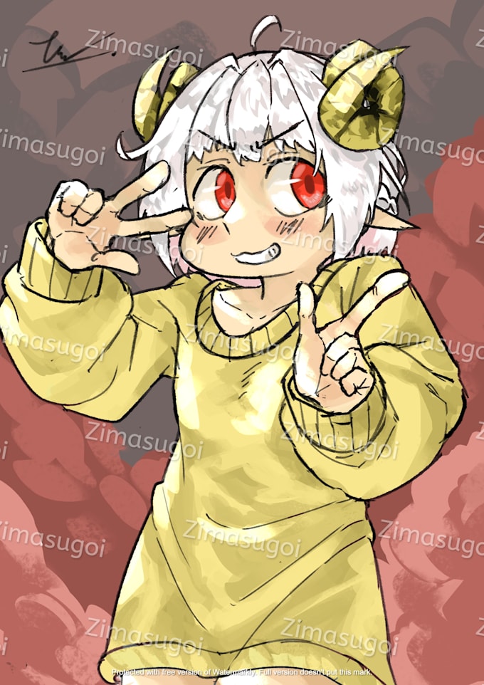 Draw anime character fan arts, ocs, and creatures by Zimasugoi | Fiverr