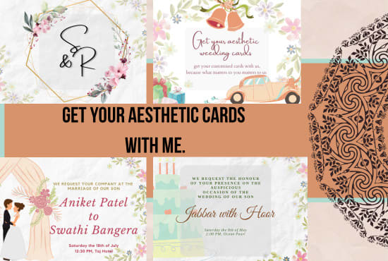 Design an aesthetic invitation cards for weeding party or any event by ...