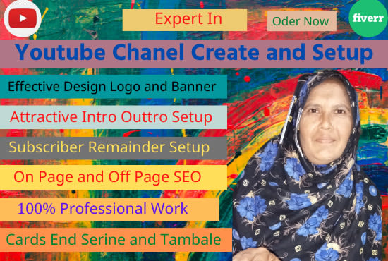 Create,professional youtube channel setup,with logo,and banner,art, by ...