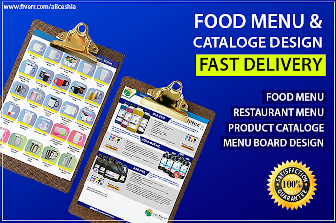 Make food menu, catalog and board design by Aliceshia | Fiverr