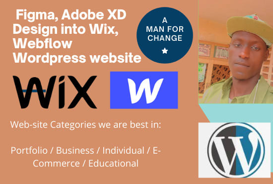 Convert your figma, adobe xd design into wix, webflow wordpress website ...