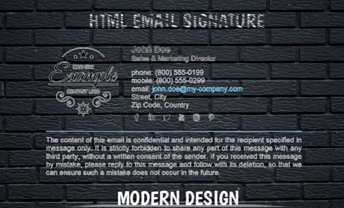 Create a clickable html email signature, animated email sign, outlook ...