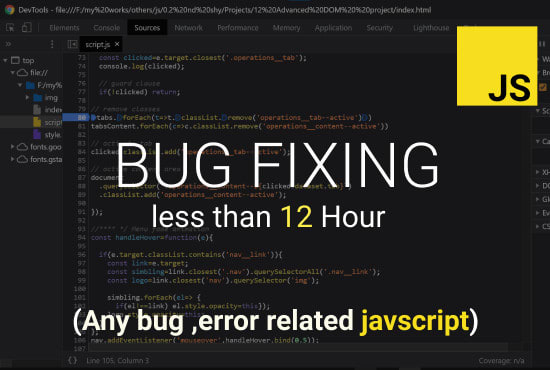 Fix Javascript Htmlcss Bugs Errors Perfectly By Avnirmitha Fiverr
