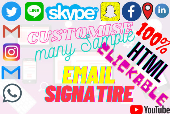 Design smart clickable email,outlook,gmail, hotmail,html,yahoo mail signatures by Aalishan786 ...