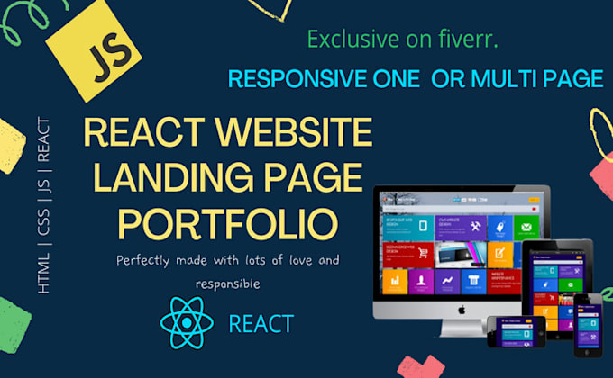 Do react one or multi page responsive website landing page portfolio by ...