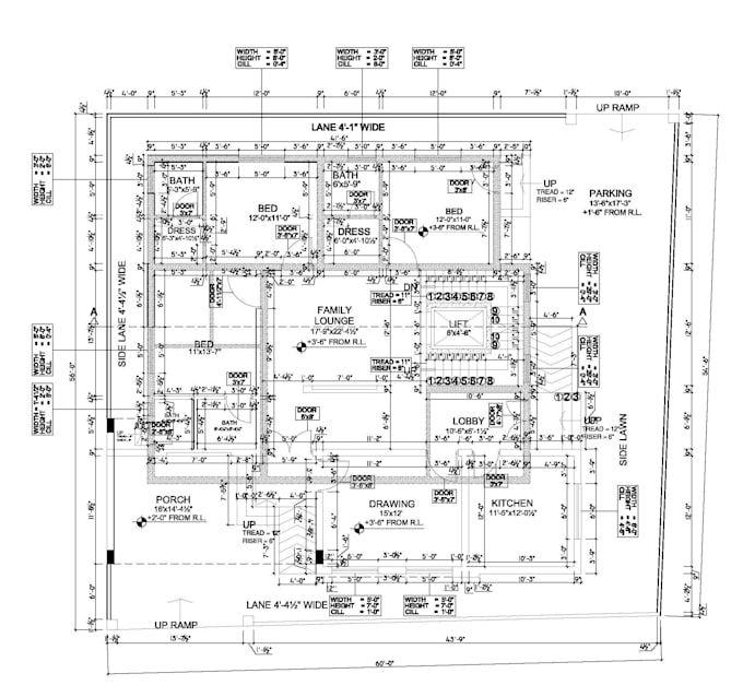 Design floor plan in detail in revit or autocad by Uzarchitects | Fiverr