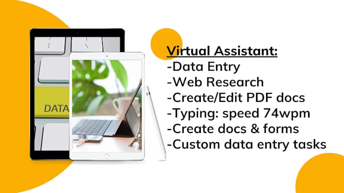 Be your virtual assistant data entry admin professional by Jjdowning | Fiverr