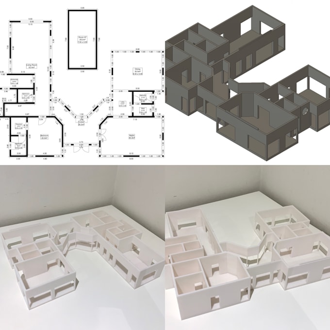 Create a 3d model from your floor plan and create a 3d print by ...