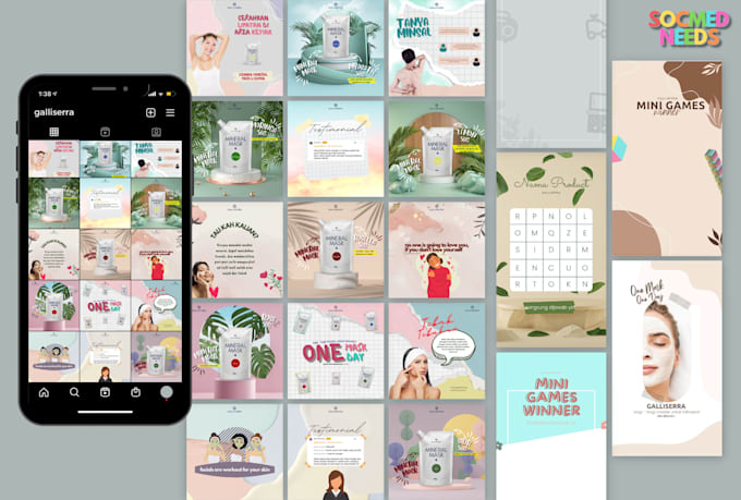 Design cohesive, professional, unique instagram post for your brand by ...