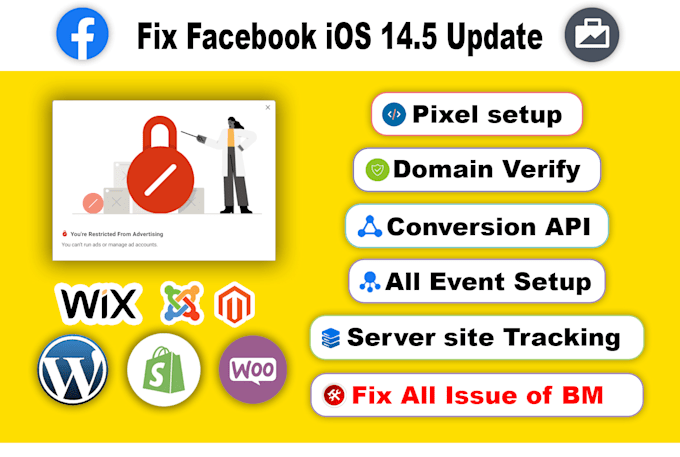 Set up facebook pixel, domain verify, events, ios 14 update by Marketerars | Fiverr