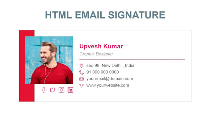 Design clickable html signature template by Abdullah1972 | Fiverr