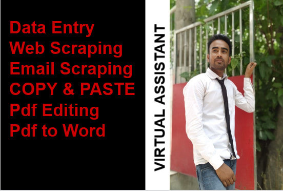 Be your virtual assistant for data entry, email scraping, web scraping by Ra_vi5 | Fiverr