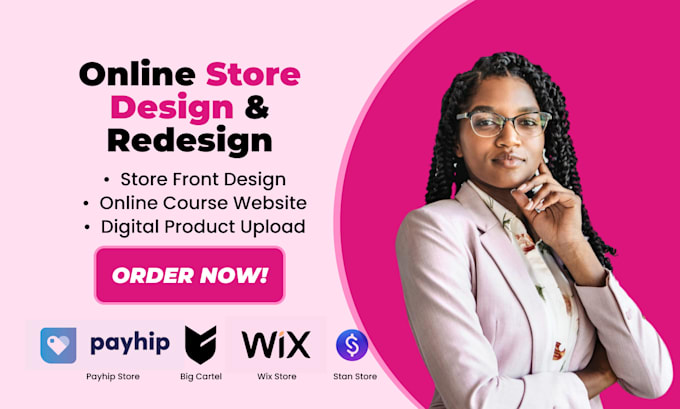 Wix website redesign, stan store, big cartel payhip store design by Eminent_digital | Fiverr