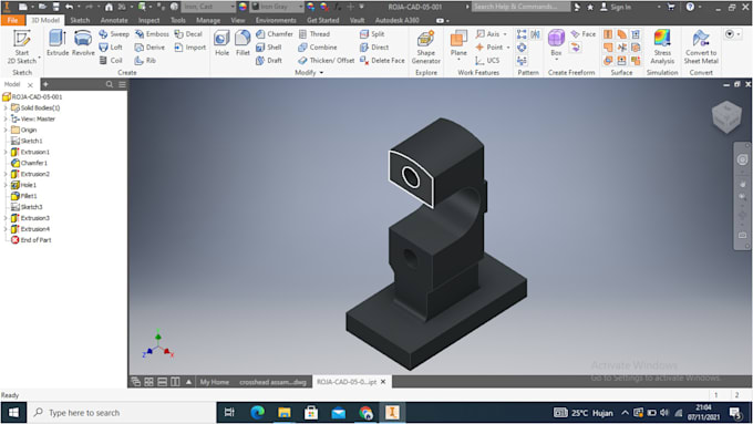 Make 3d model or 2d drawing using autodesk inventor by Rojaghossan | Fiverr