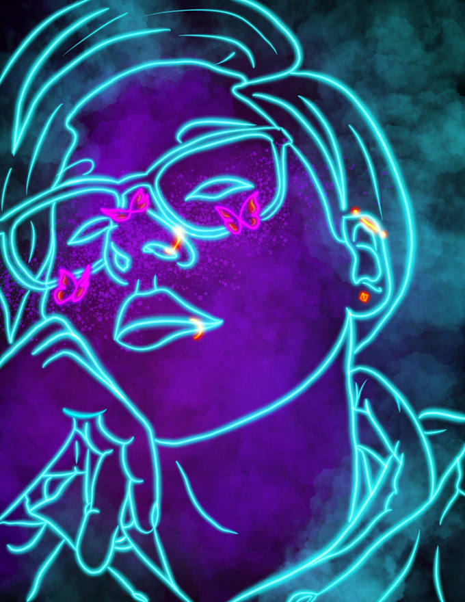 Do neon drawings for people by Hustlaking24 | Fiverr