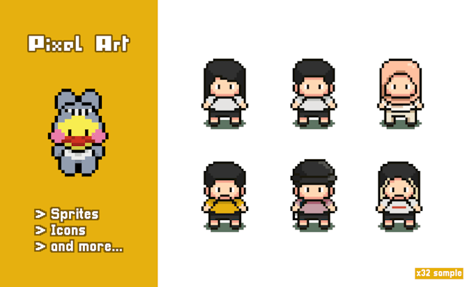 Draw pixel art sprite sheet, animation, tiles and more by Kumisaurus ...