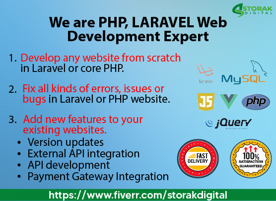 Develop, fix, redesign, rebuild your php laravel website by ... Develop, fix, redesign, rebuild your php laravel website by ...