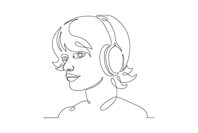 Draw illustration with continuous line art 24 hours by Masud_02 | Fiverr